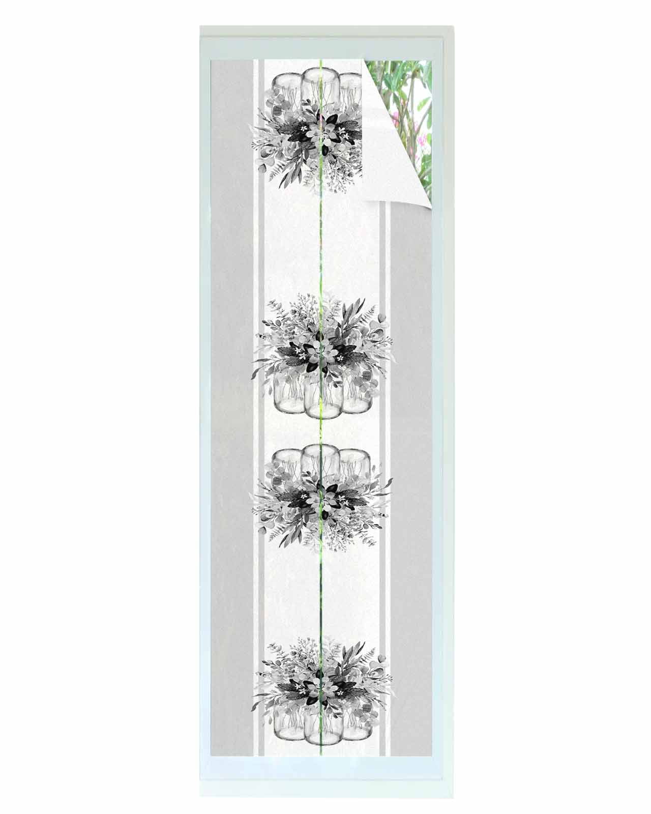 Window Privacy Film,Black Grey Eucalyptus Leaves Sun Blocking Window ...