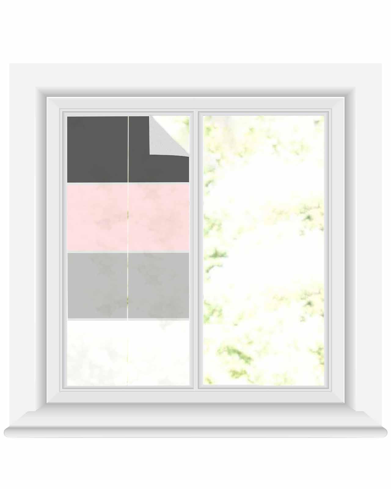 Window Privacy Film, Black Grey Pink Striped UV Sun Blocking Window ...