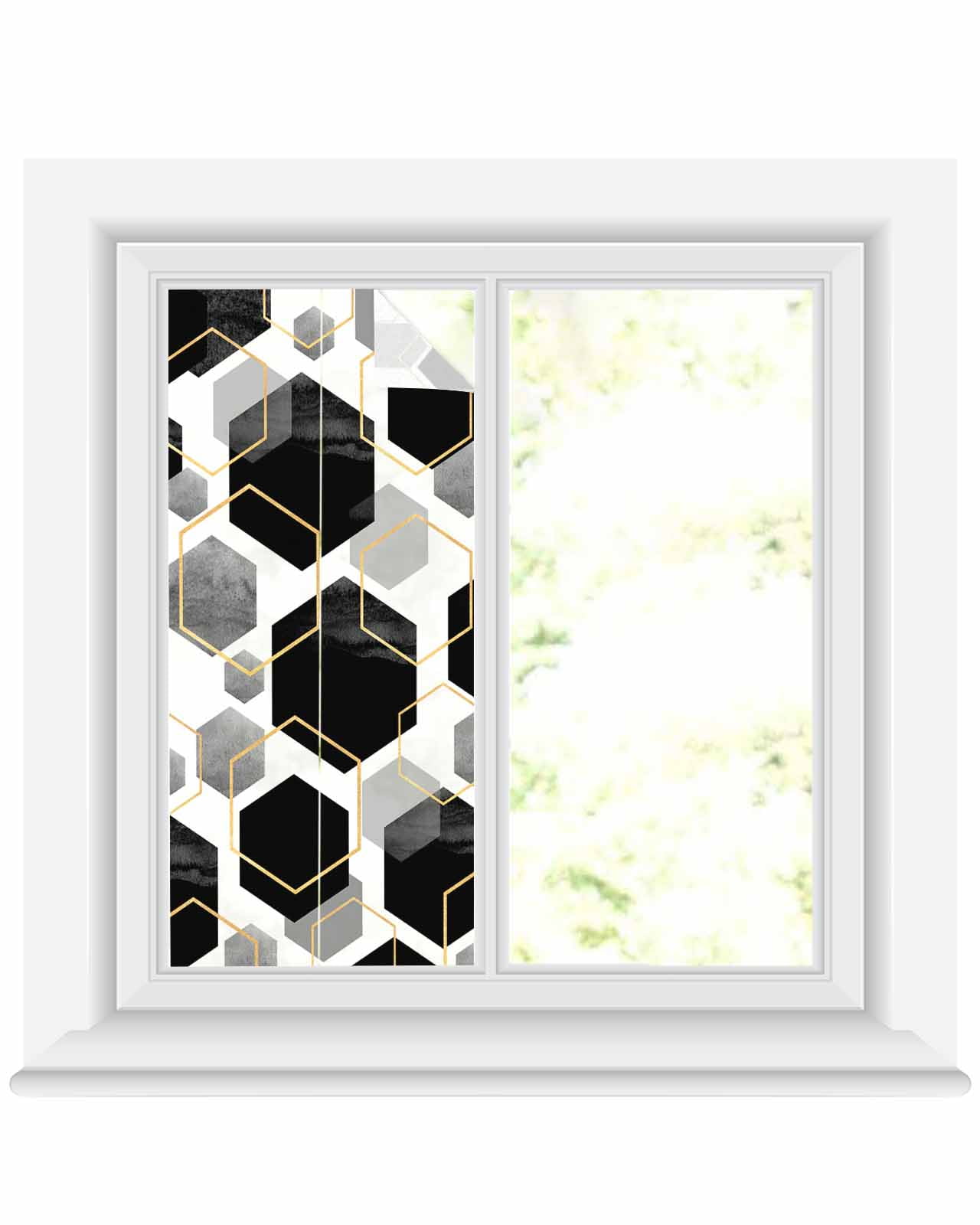 Window Privacy Film Black Grey Stained Glass Window Film Decorative Sun ...