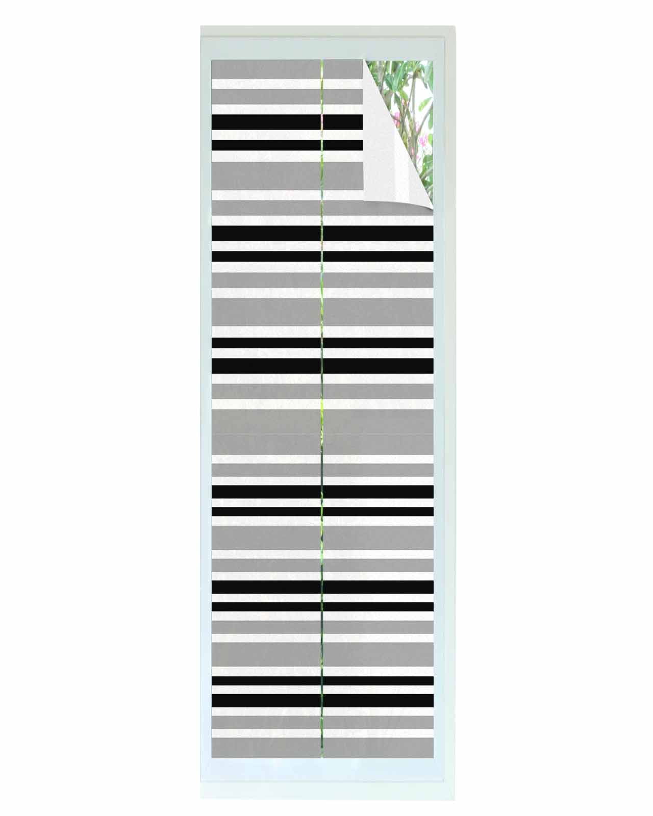 Window Privacy Film Black Grey Striped Stained Glass Window Film ...