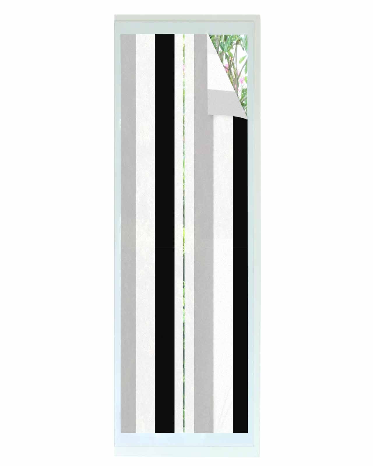 Window Privacy Film Black Grey Stripes Stained Glass Window Film ...