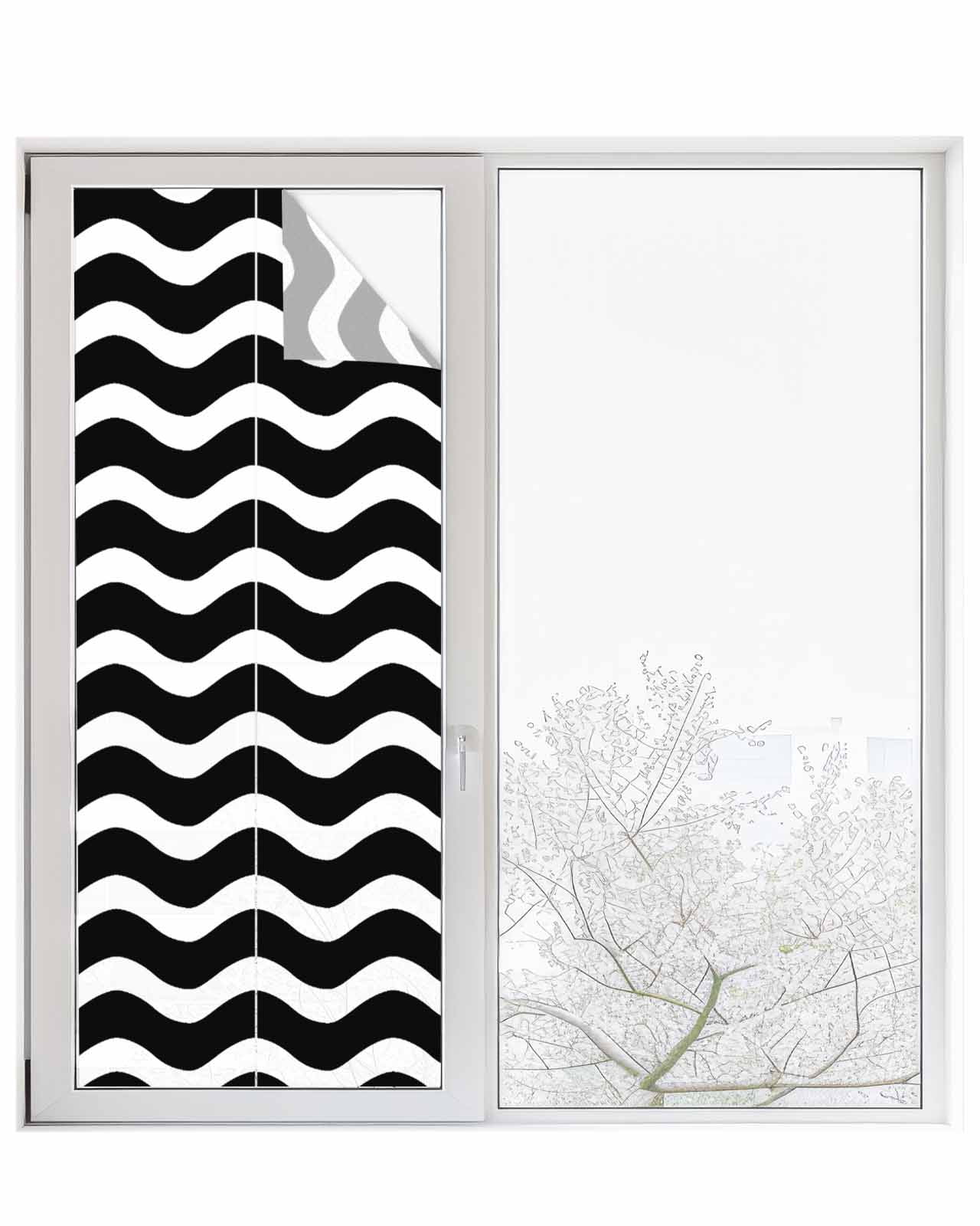 Window Privacy Film Black Moire Ombre Stained Glass Window Film ...