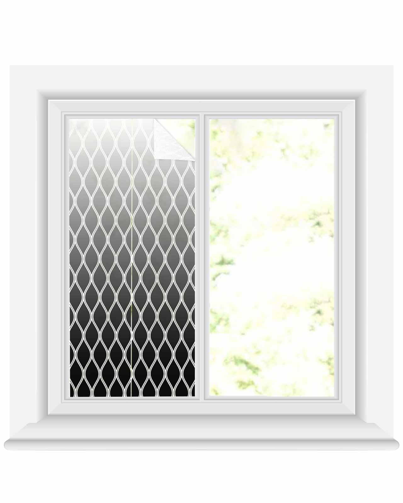 Window Privacy Film Black Ombre Stripe Stained Glass Window Film ...