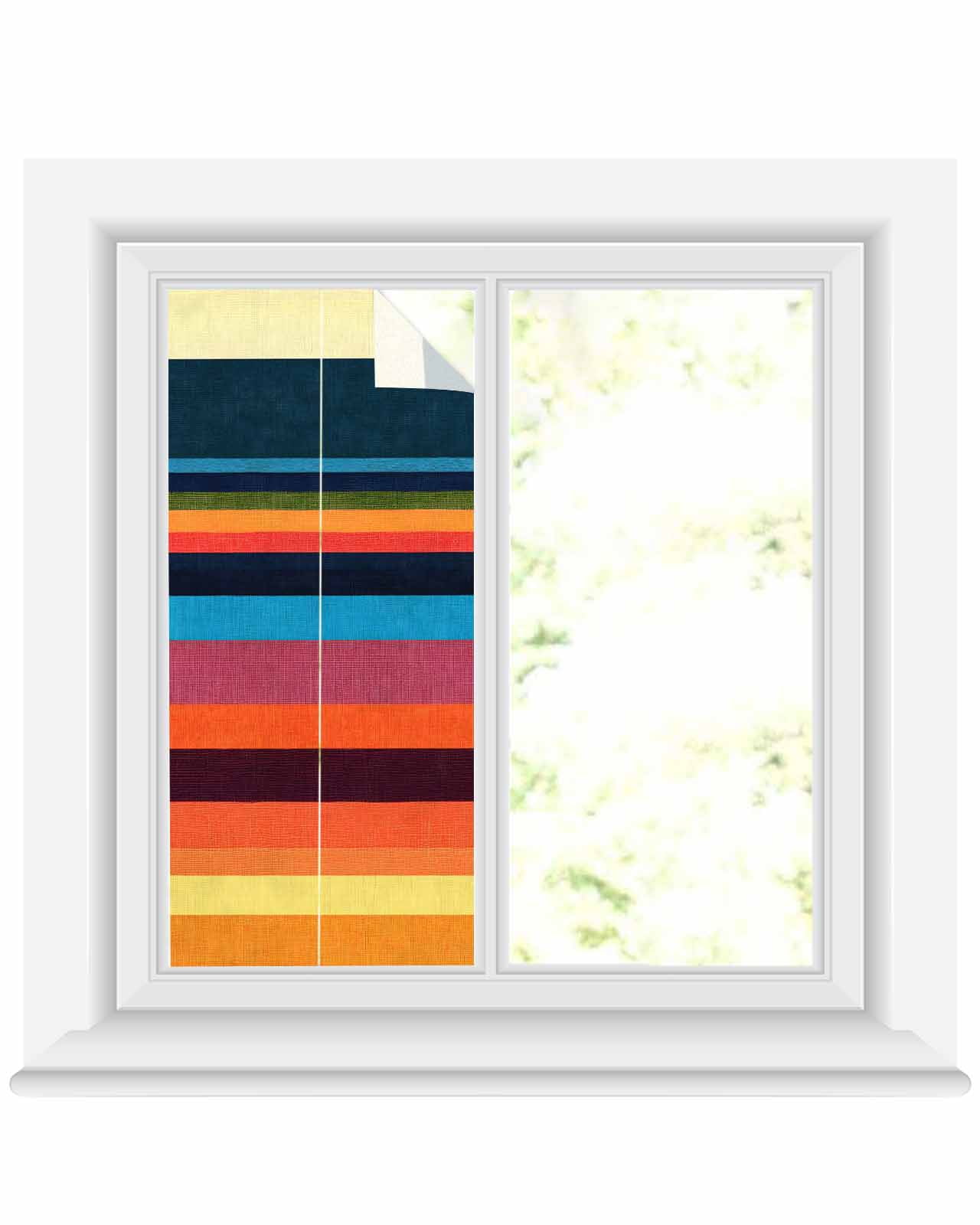 Window Privacy Film Black Orange Striped Stained Glass Window Film ...
