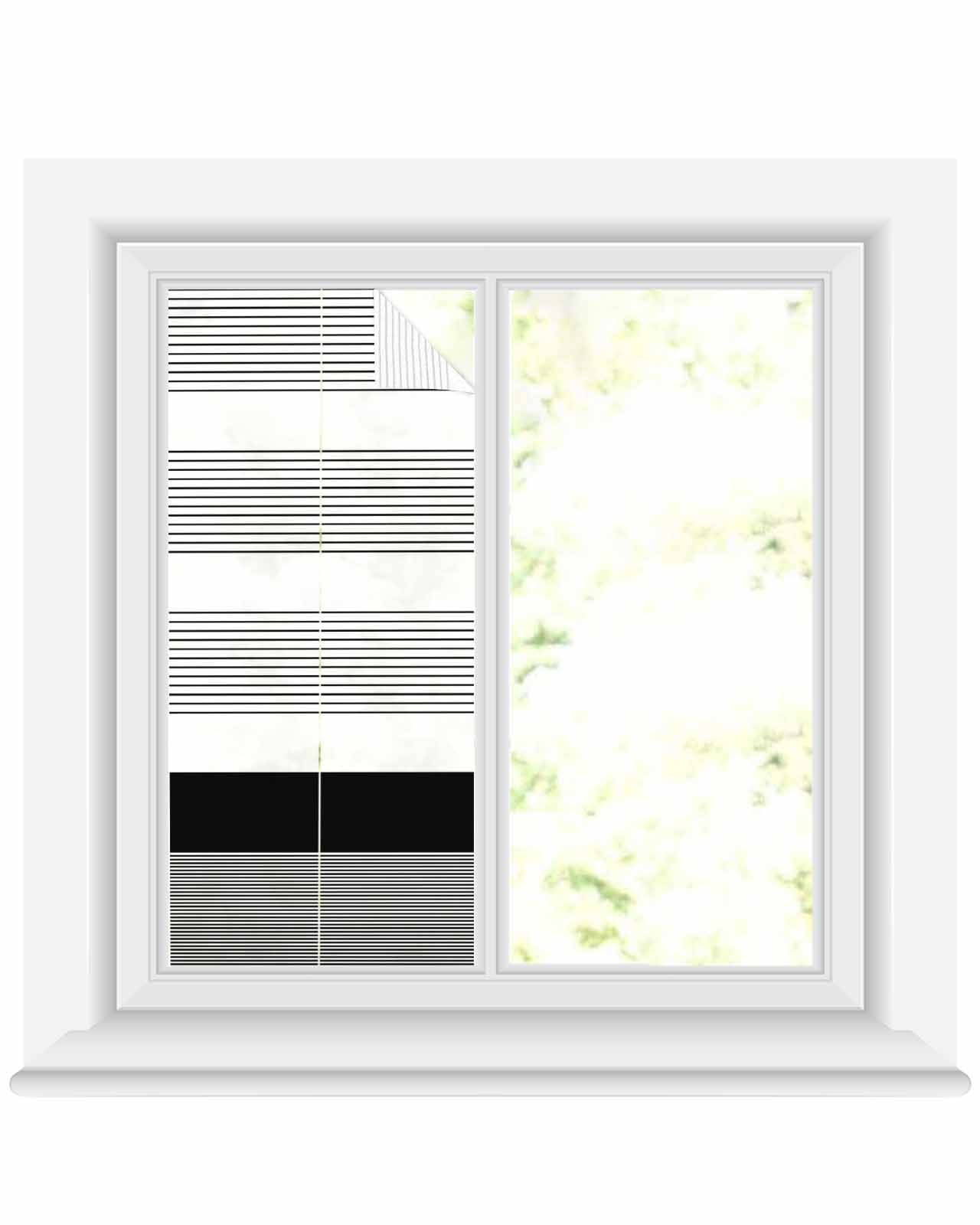 Window Privacy Film Black Stripe Stained Glass Window Film Decorative ...