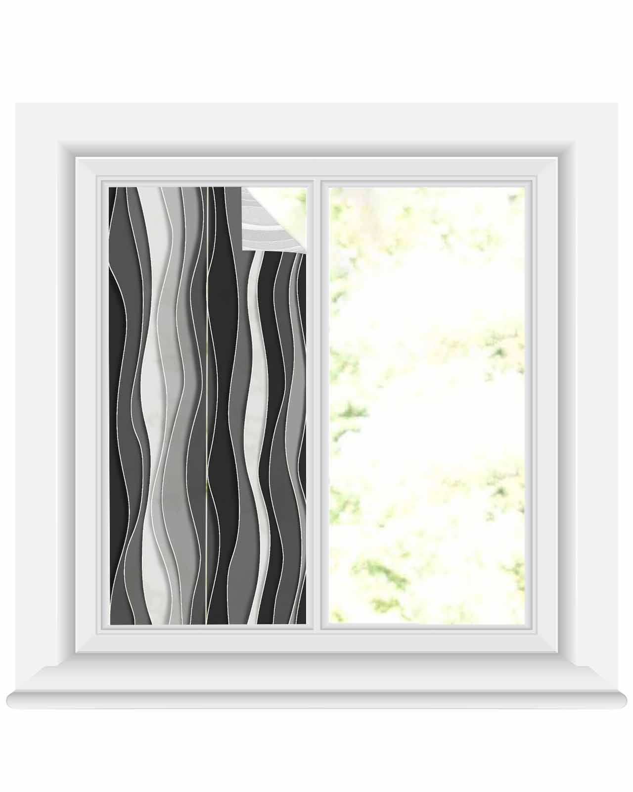 Window Privacy Film Black Stripes Stained Glass Window Film Decorative ...
