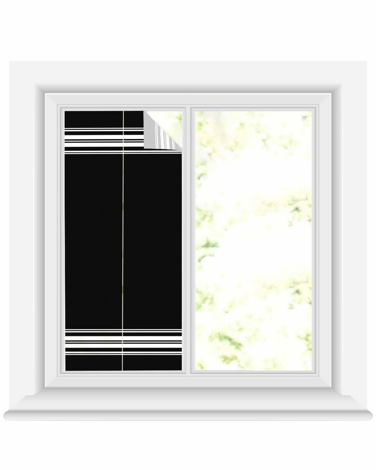 Window Privacy Film, Black Stripes UV Sun Blocking Window Tint Film ...