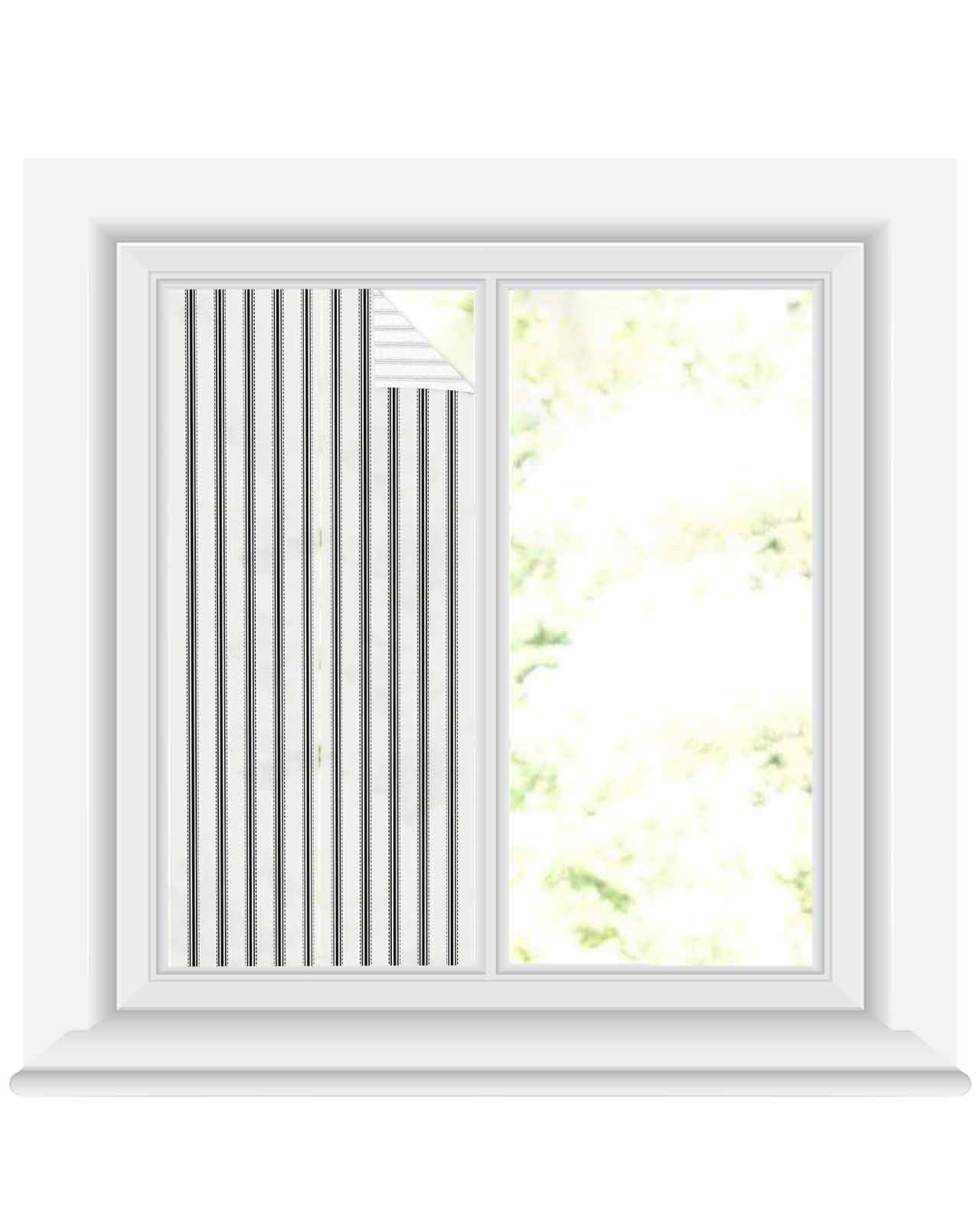 Window Privacy Film, Black Stripes UV Sun Blocking Window Tint Film ...