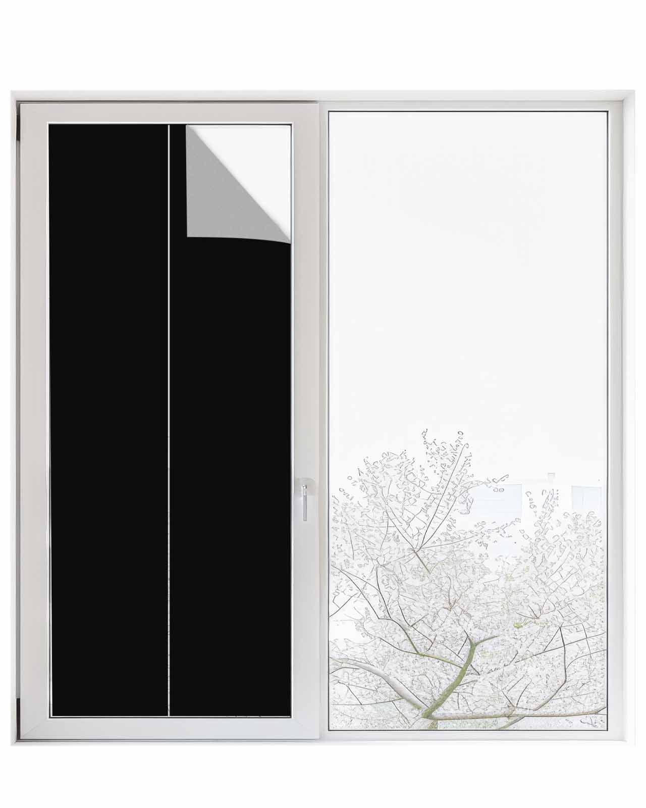 Window Privacy Film, Black UV Sun Blocking Window Tint Film Heat ...