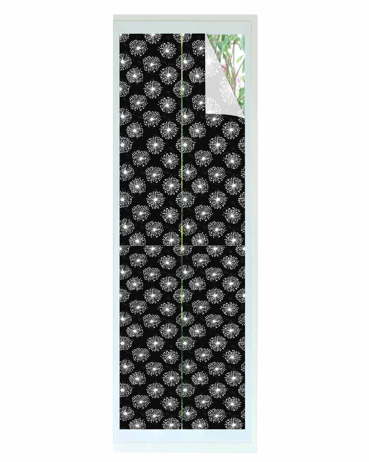 Window Privacy Film Black White Dandelion Stained Glass Window Film ...