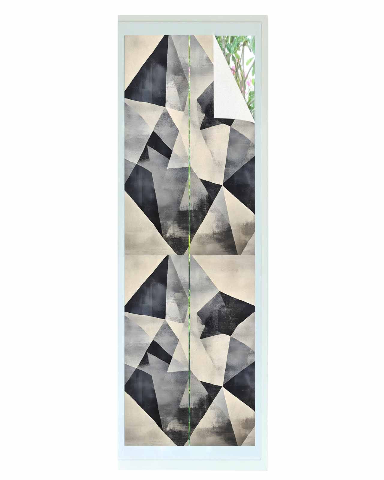 Window Privacy Film Black White Geometric Stained Glass Window Film ...