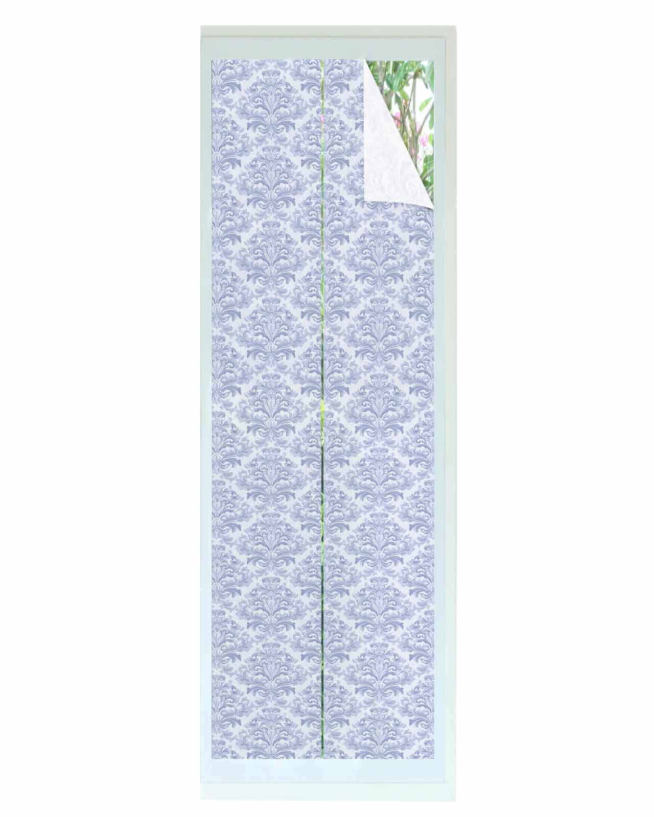 Window Privacy Film Blue Baroque Stained Glass Window Film Decorative ...