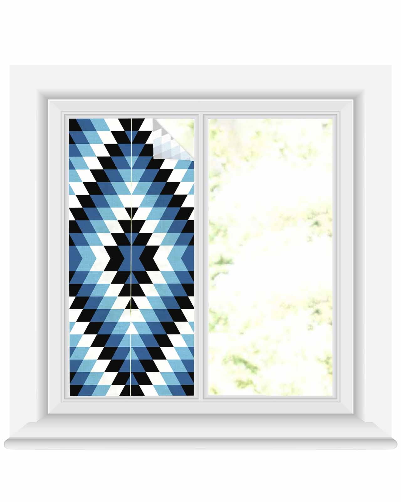 Window Privacy Film, Blue Black Aztec Southwest UV Sun Blocking Window ...