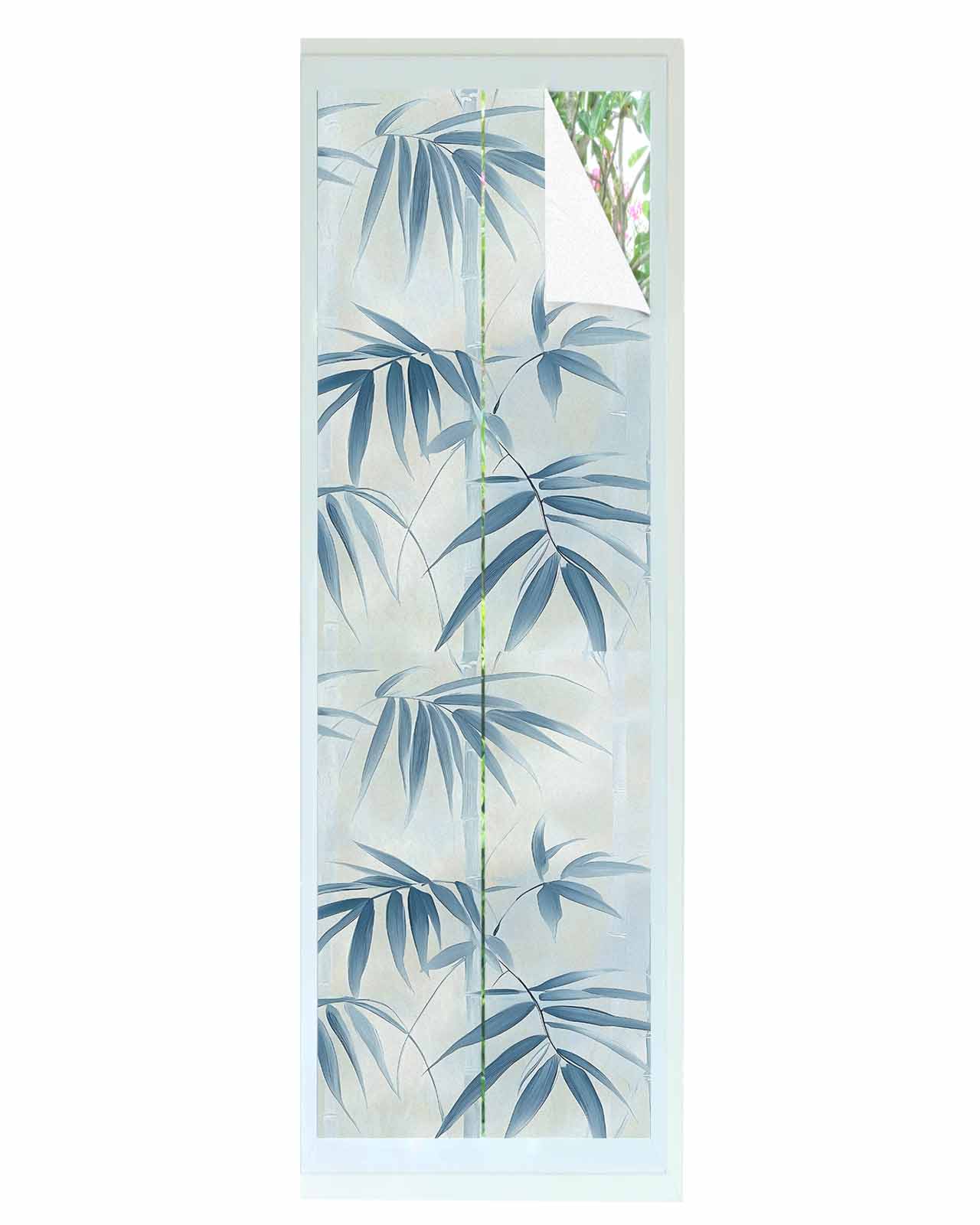 Window Privacy Film Blue Botanical Stained Glass Window Film Decorative ...