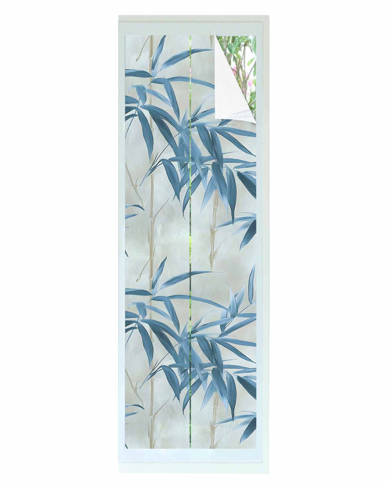 Window Privacy Film Blue Botanical Stained Glass Window Film Decorative ...