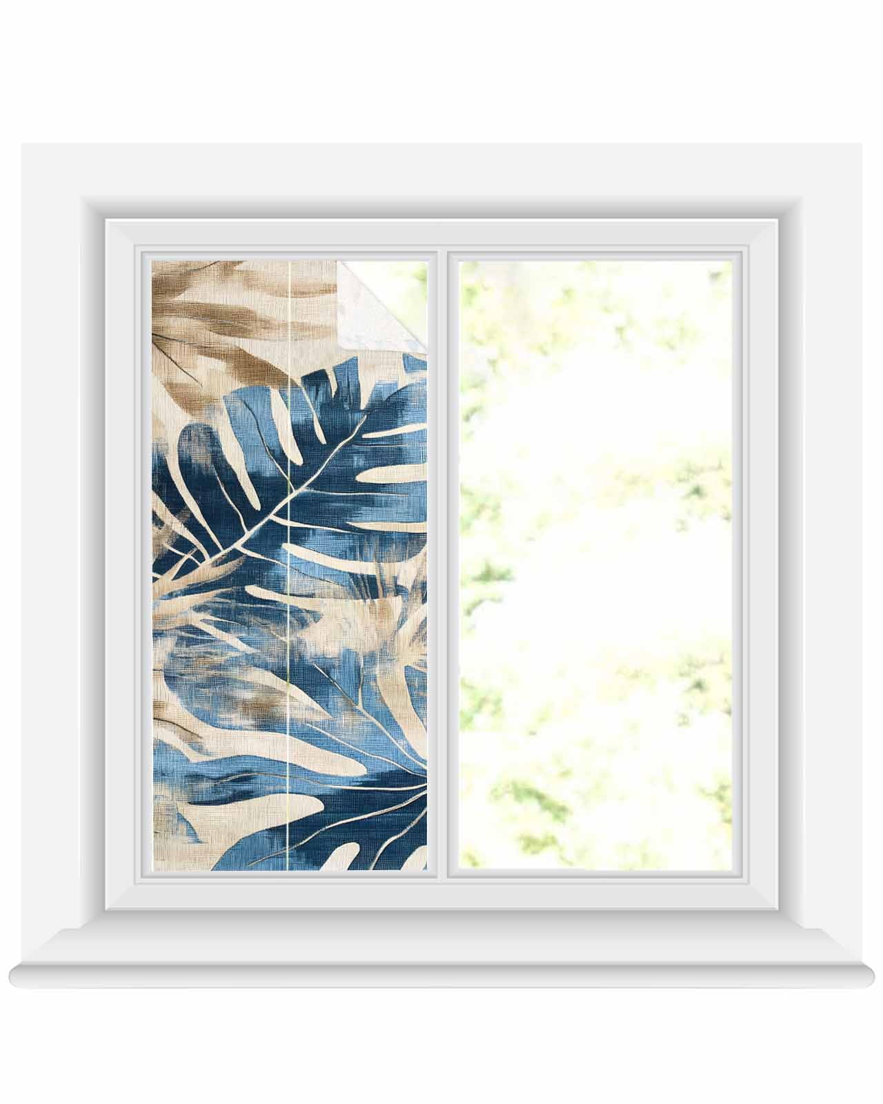 Window Privacy Film Blue Brown Stained Glass Window Film Decorative Sun ...