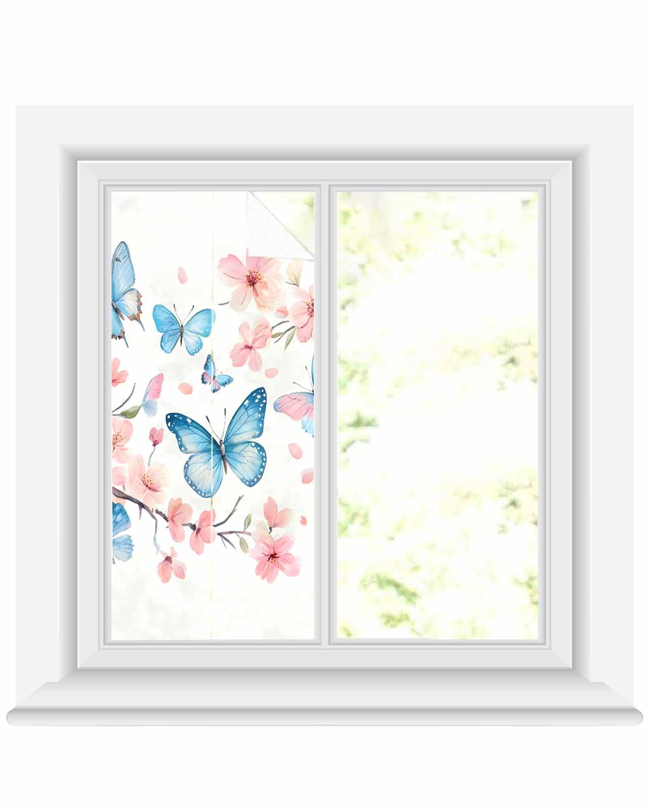 Window Privacy Film Blue Butterfly Stained Glass Window Film Decorative ...