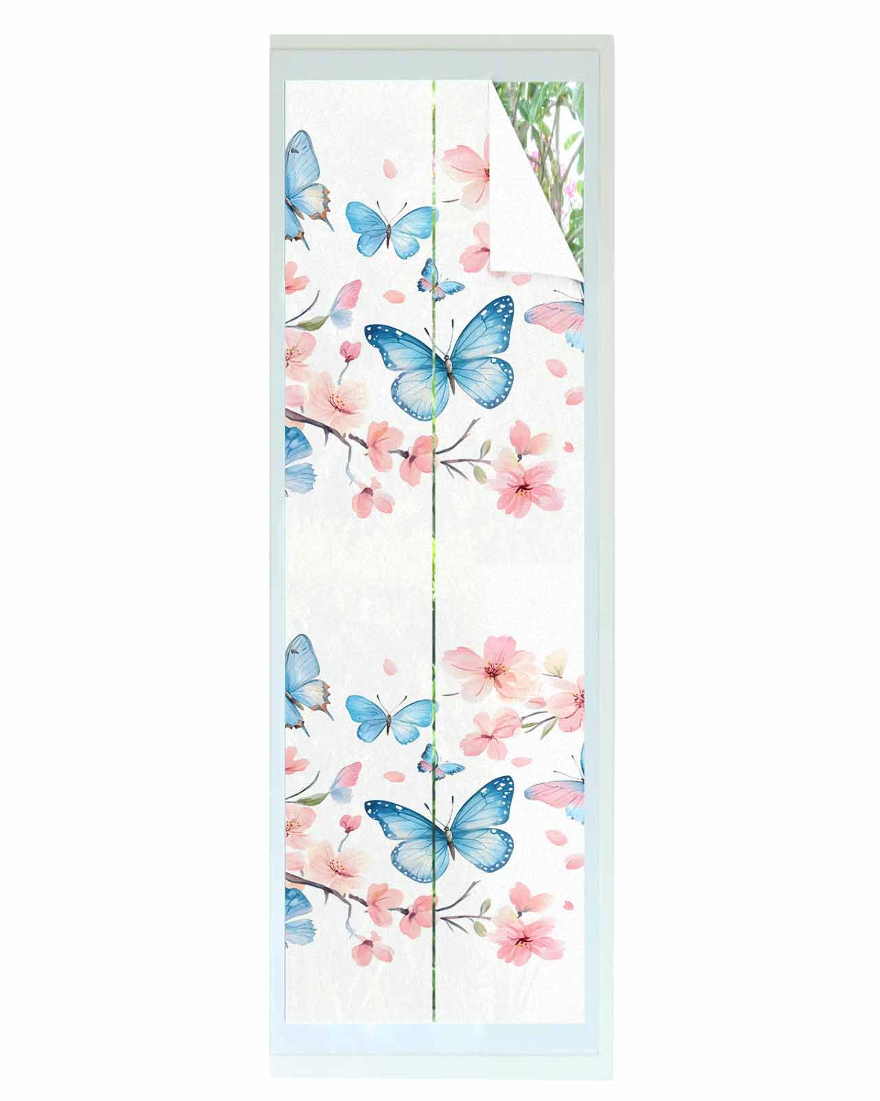 Window Privacy Film Blue Butterfly Stained Glass Window Film Decorative ...