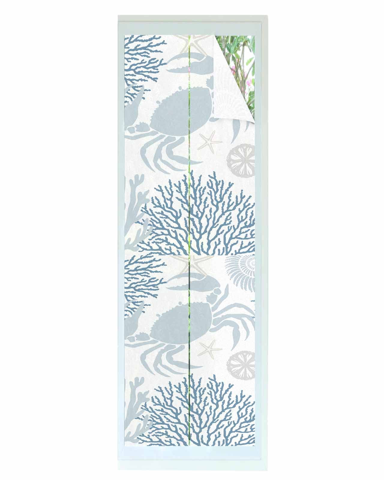 Window Privacy Film Blue Crab Coastal Stained Glass Window Film ...