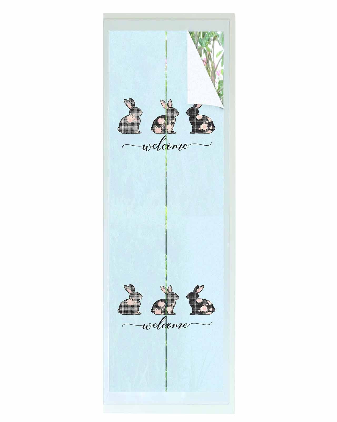 Window Privacy Film Blue Easter Stained Glass Window Film Decorative ...