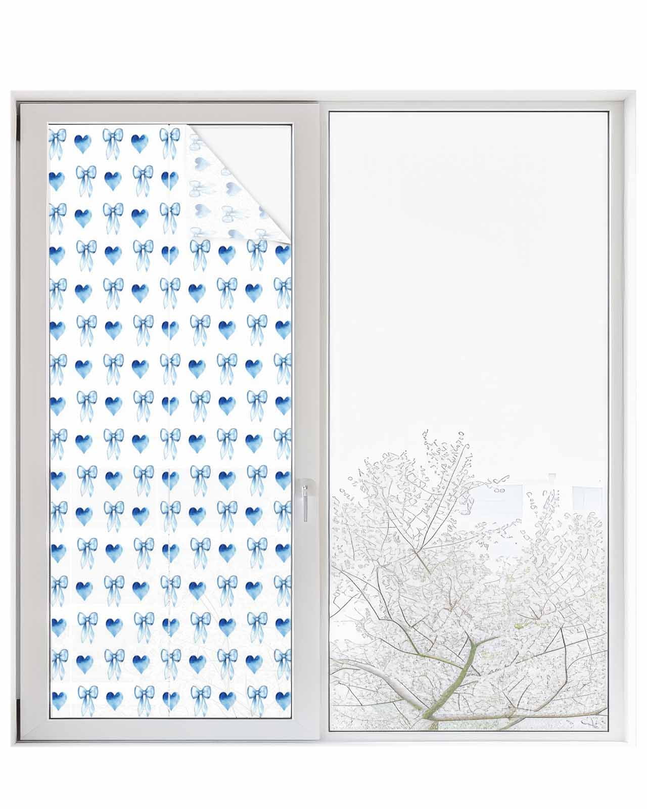 Window Privacy Film Blue Gradient Love Stained Glass Window Film ...