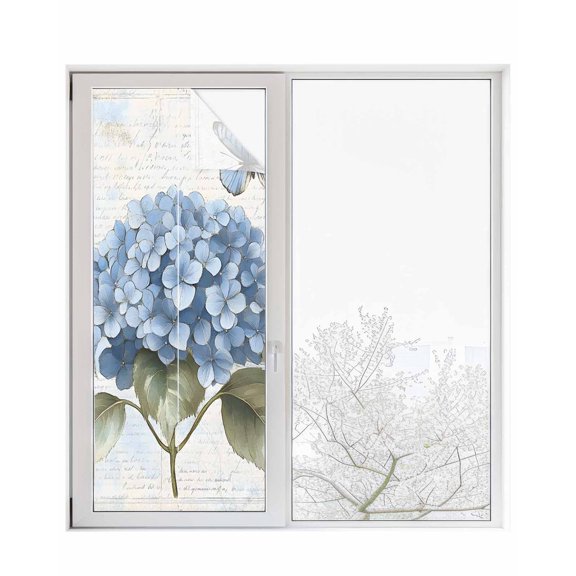 Window Privacy Film 40/60x100cm Colorful Retro Flower Birds Window ...