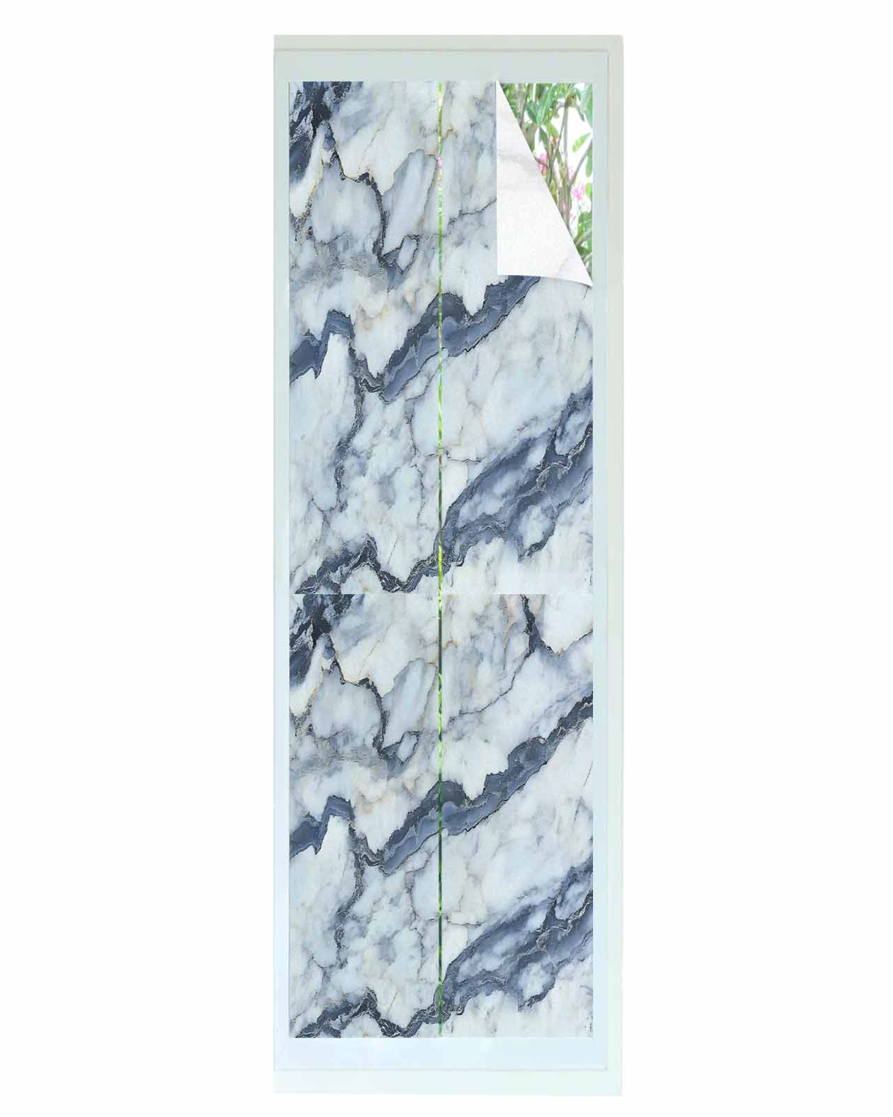 Window Privacy Film Blue Marble Stained Glass Window Film Decorative ...