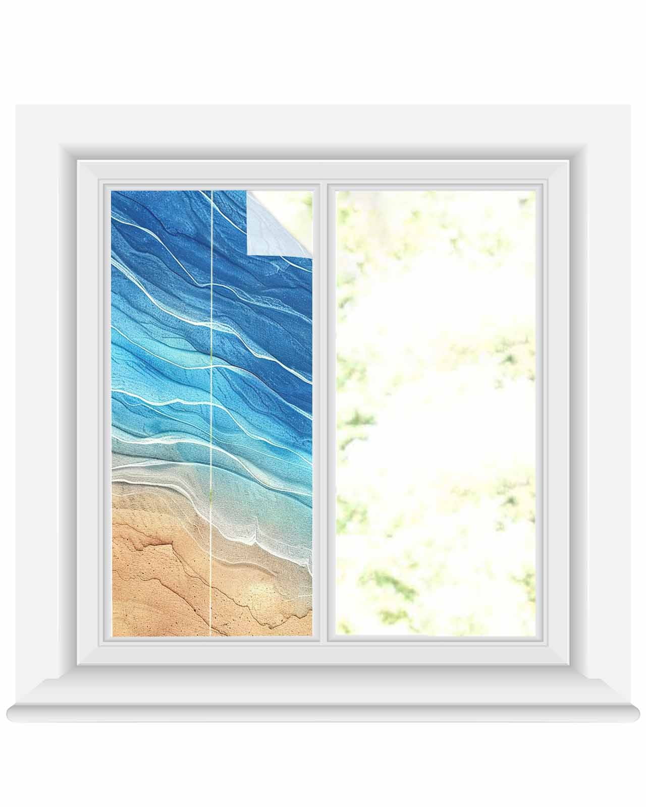 Window Privacy Film, Blue Ocean Ombre UV Sun Blocking Window Tint Film ...