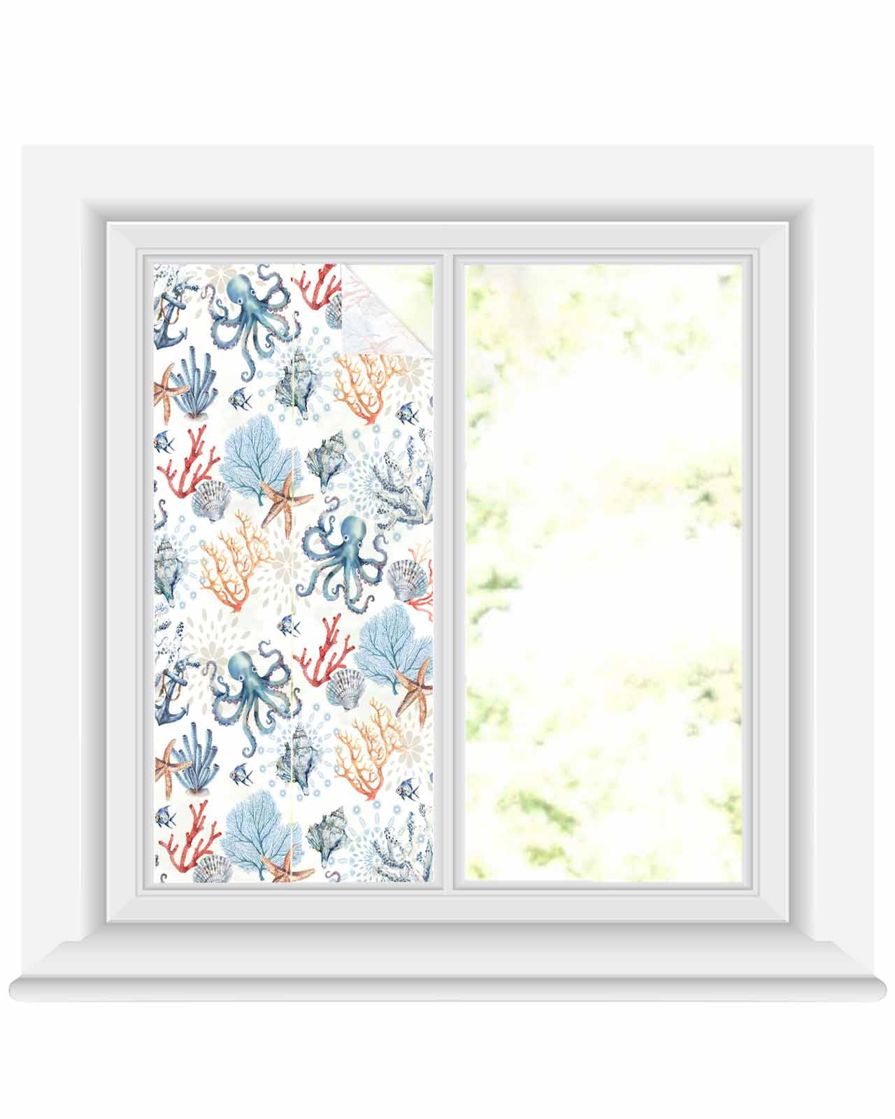 Window Privacy Film, Blue Octopus UV Sun Blocking Window Tint Film Heat ...