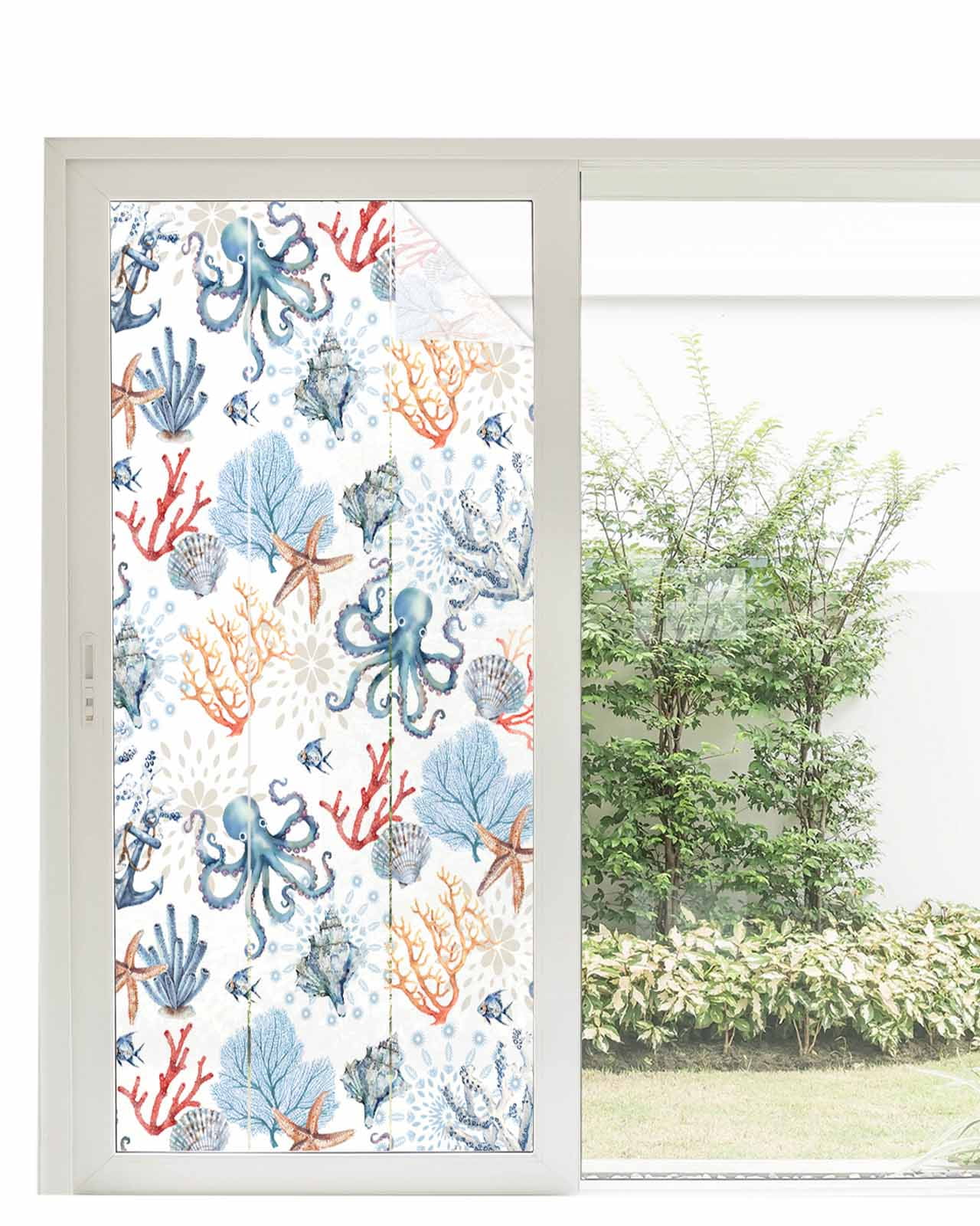 Window Privacy Film, Blue Octopus UV Sun Blocking Window Tint Film Heat ...