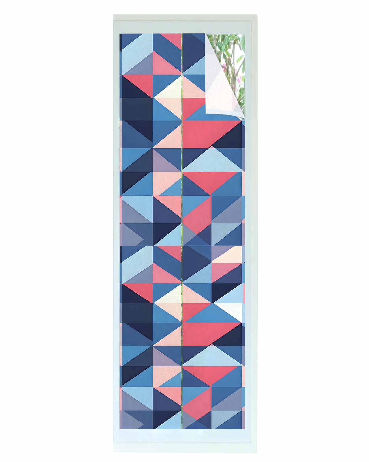 Window Privacy Film Blue Pink Abstract Art Stained Glass Window Film ...