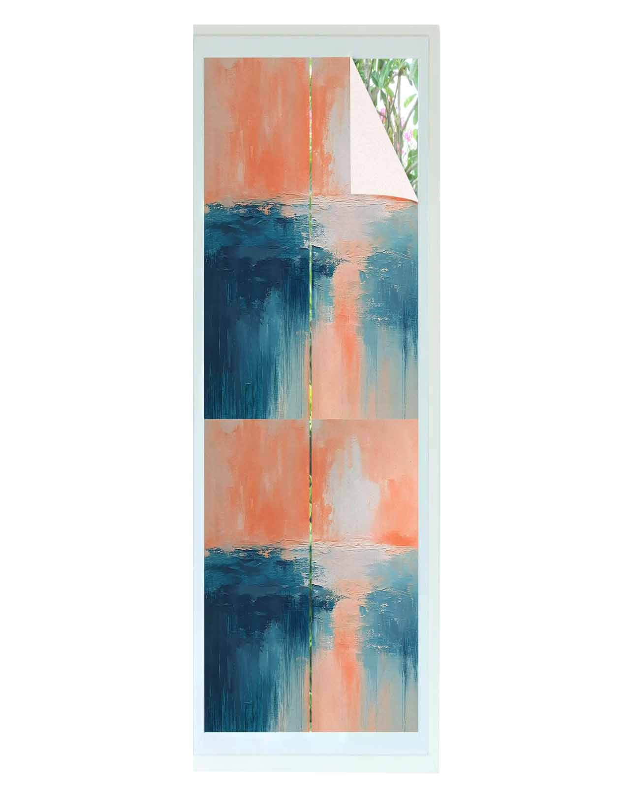 Window Privacy Film Blue Pink Stained Glass Window Film Decorative Sun ...