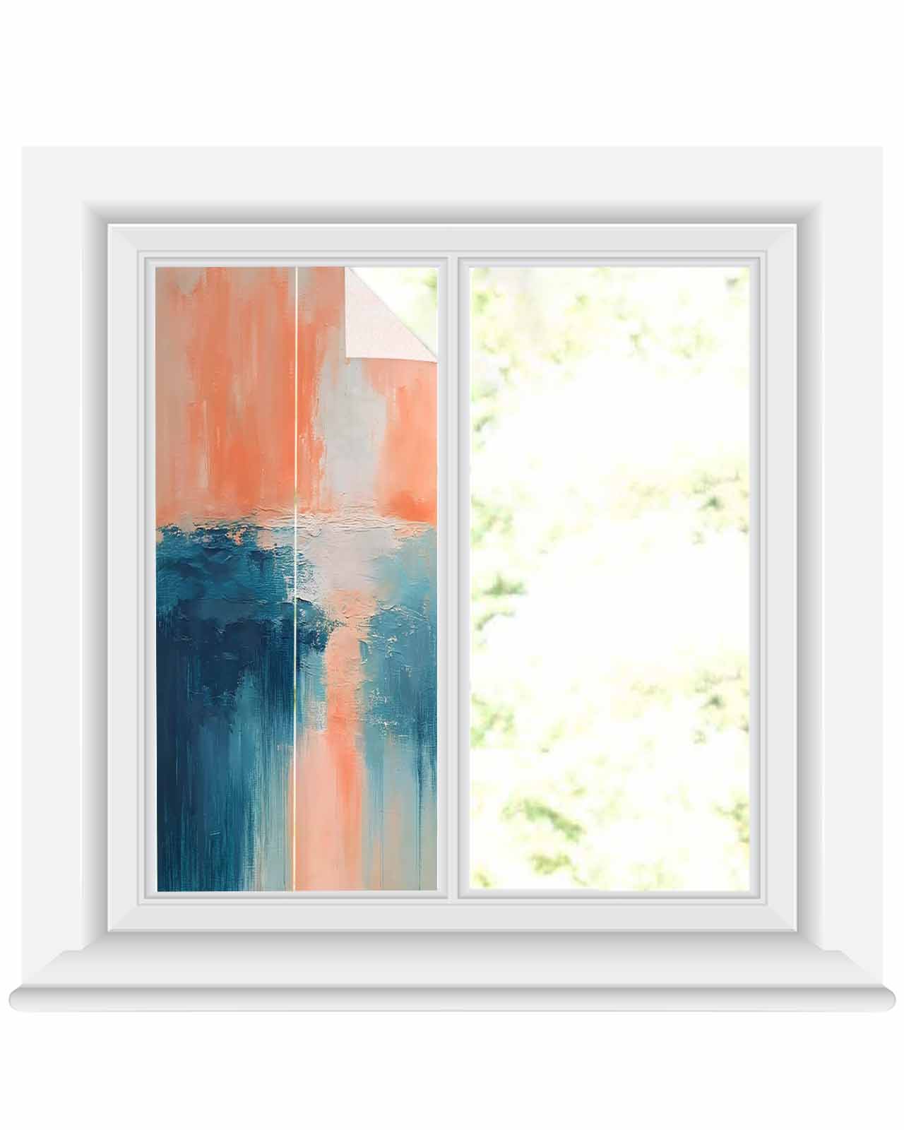 Window Privacy Film Blue Pink Stained Glass Window Film Decorative Sun ...