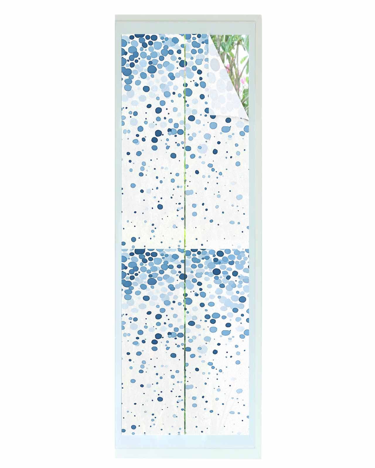 Window Privacy Film Blue Polka Dot Stained Glass Window Film Decorative ...