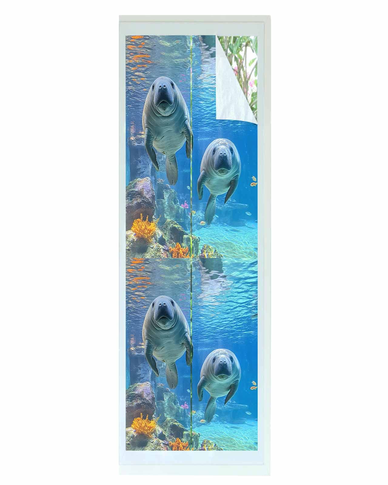 Window Privacy Film Blue Seal Coastal Stained Glass Window Film ...
