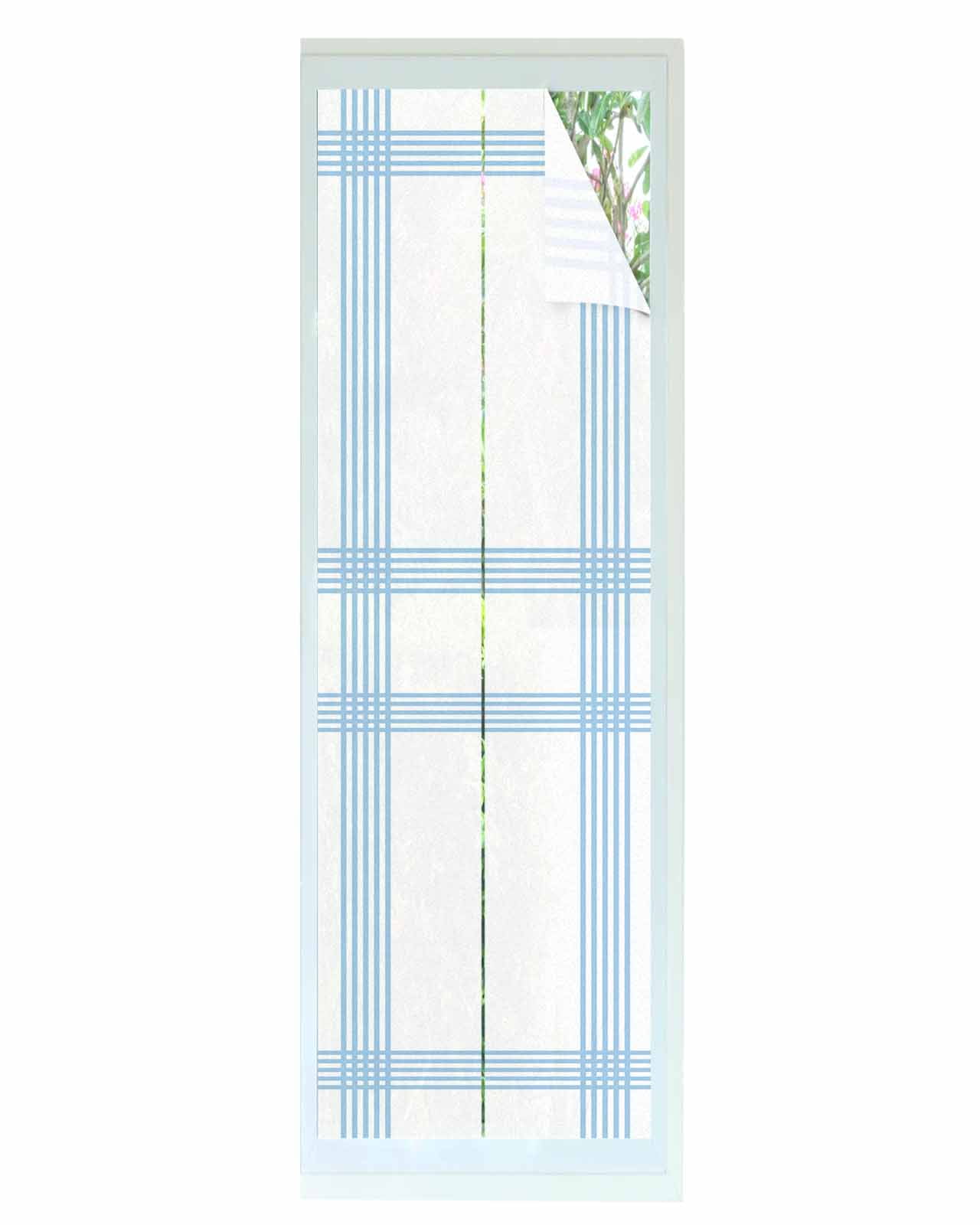 Window Privacy Film Blue Striped Stained Glass Window Film Decorative ...