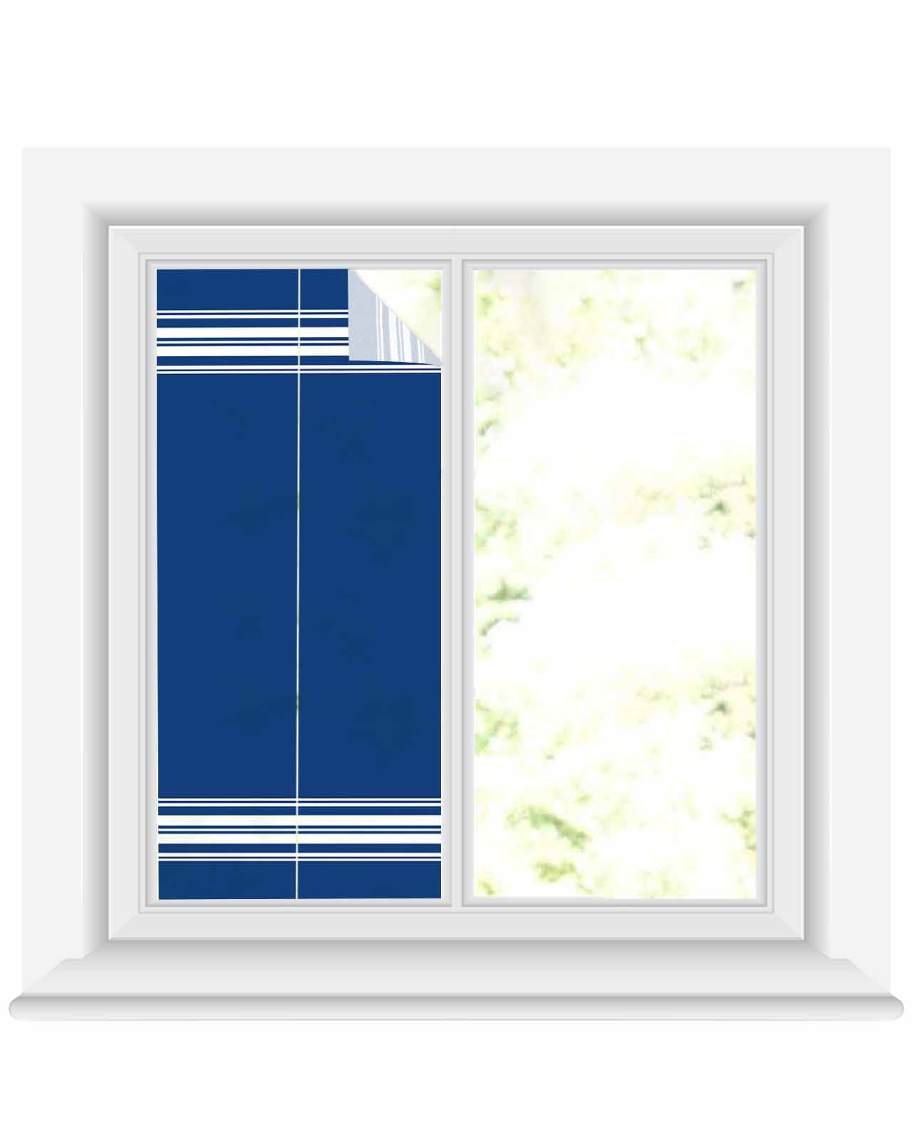 Window Privacy Film, Blue Stripes UV Sun Blocking Window Tint Film Heat ...