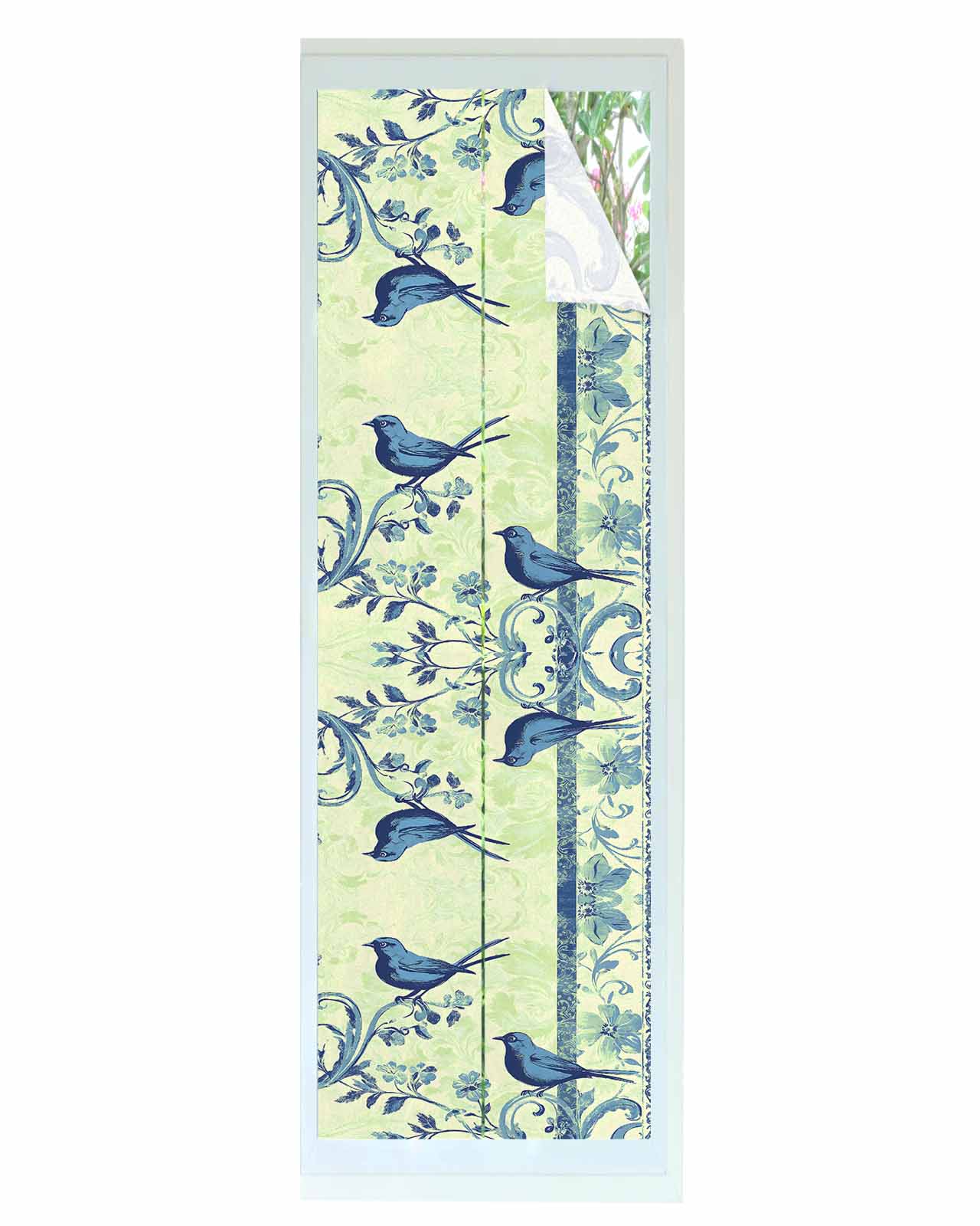 Window Privacy Film Blue Vintage Bird Stained Glass Window Film ...