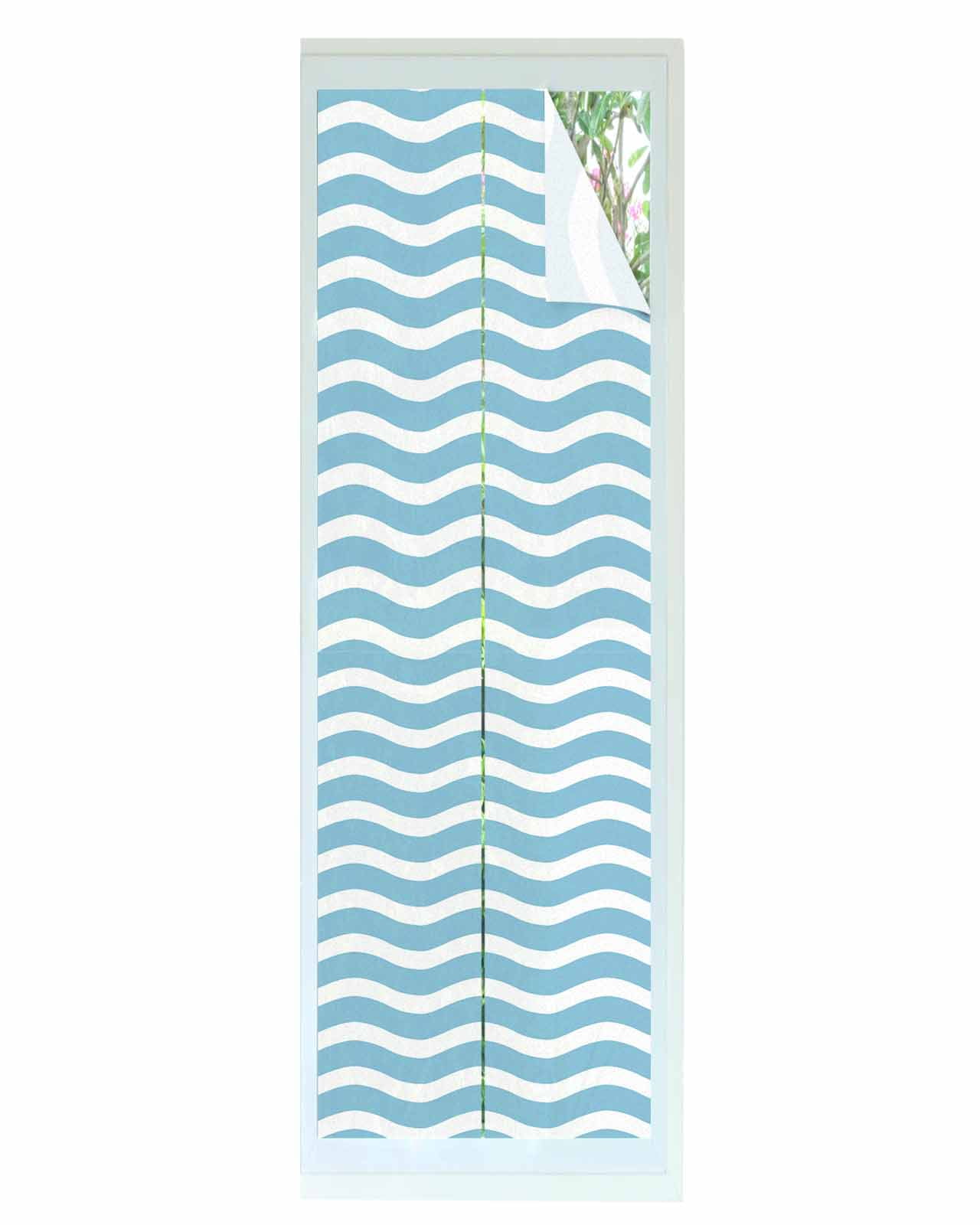 Window Privacy Film Blue White Stained Glass Window Film Decorative Sun ...