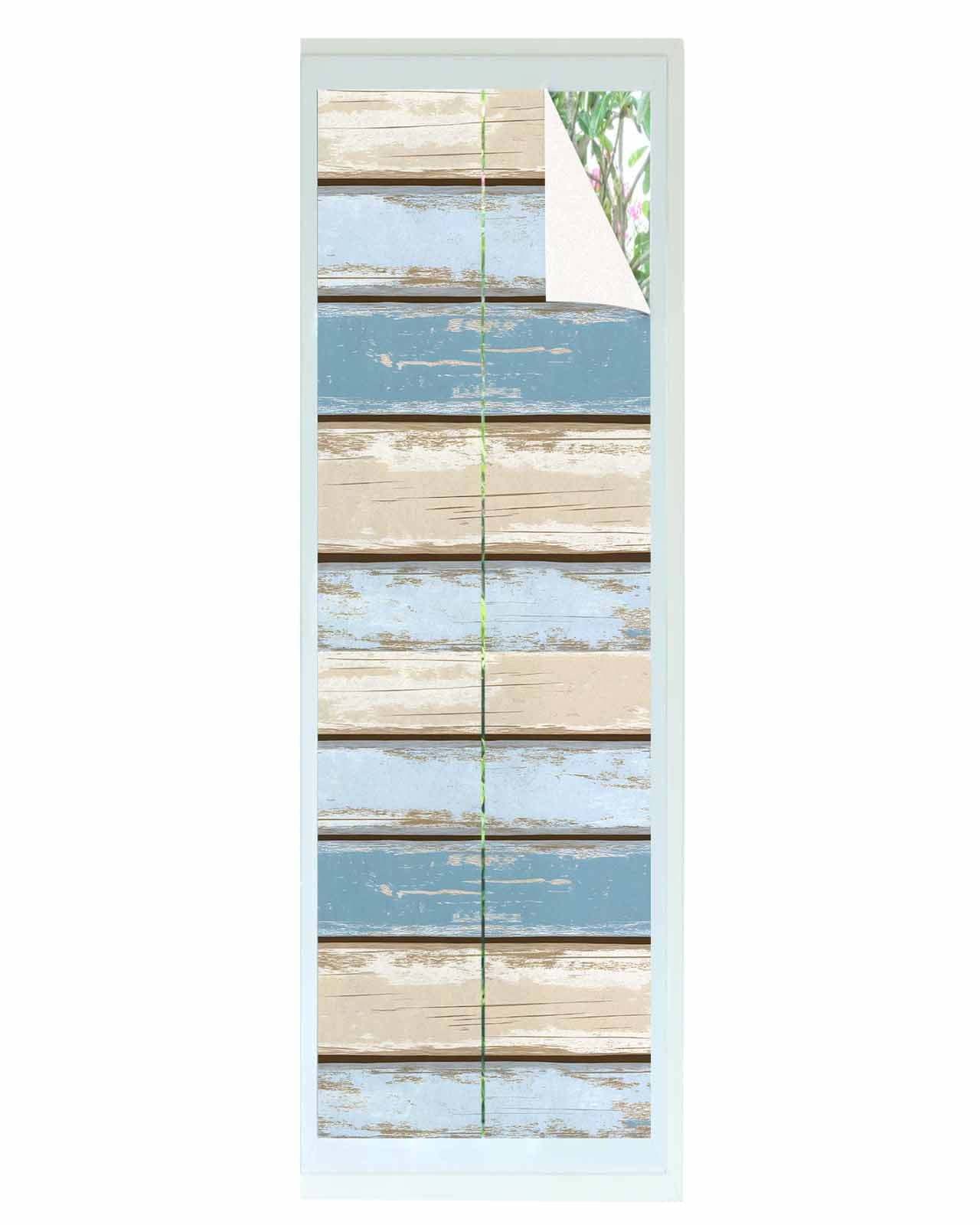 Window Privacy Film Blue Wood Grain Stained Glass Window Film ...