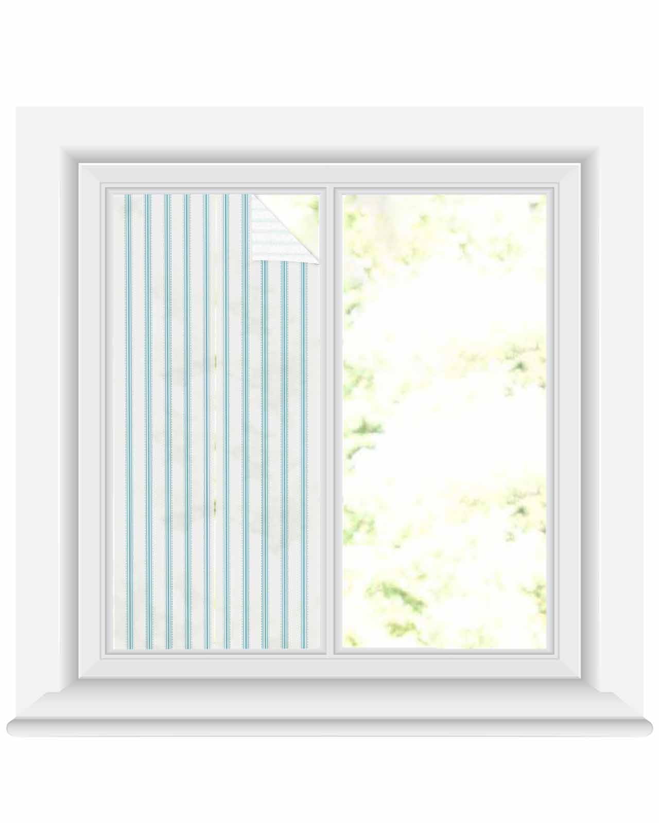 Window Privacy Film,Bluish Green Stripes UV Sun Blocking Window Tint ...