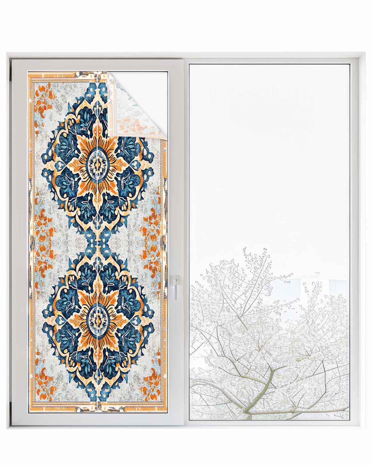 Window Privacy Film Bohemian Stained Glass Window Film Decorative Sun ...