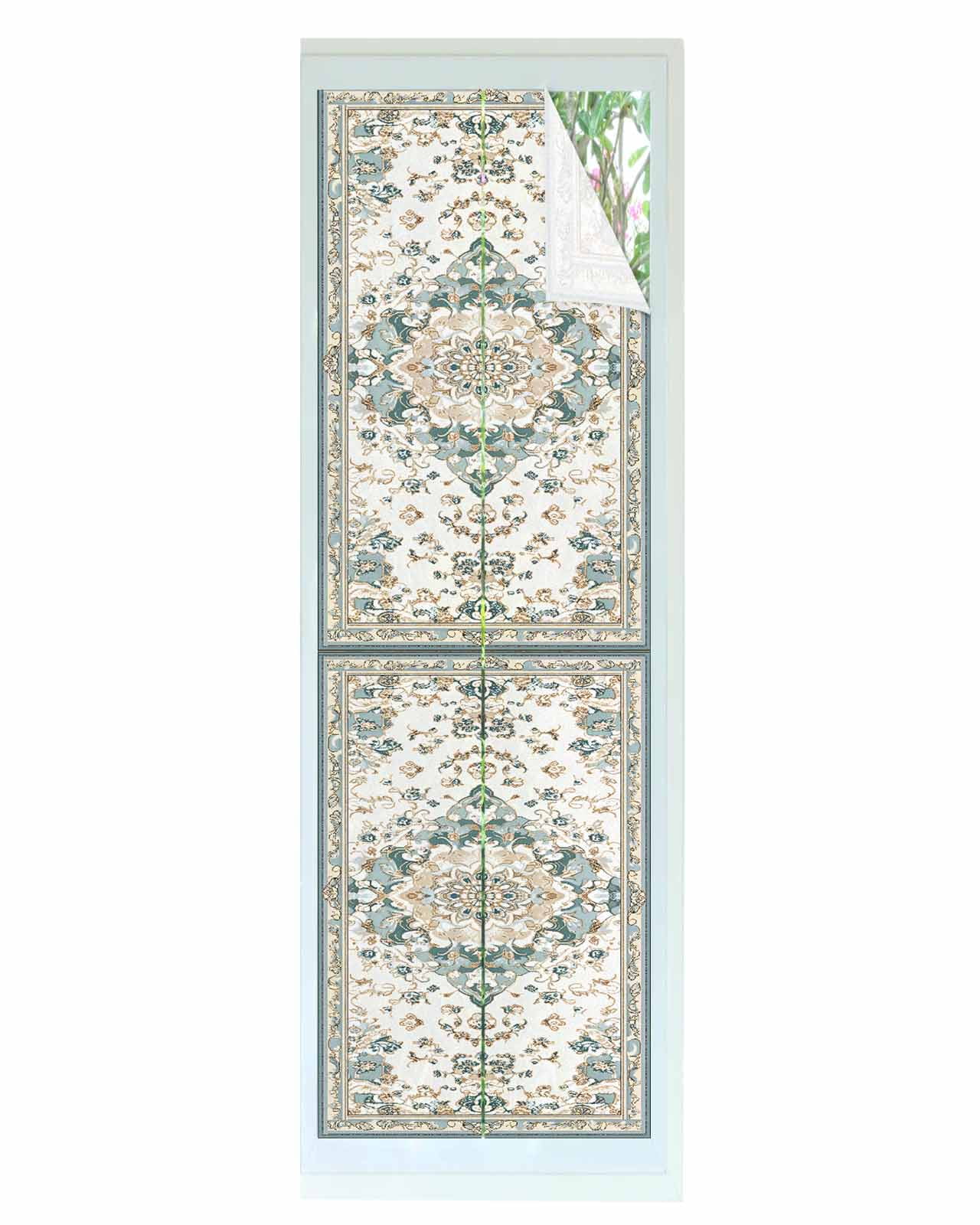 Window Privacy Film Boho Aztec Stained Glass Window Film Decorative Sun ...