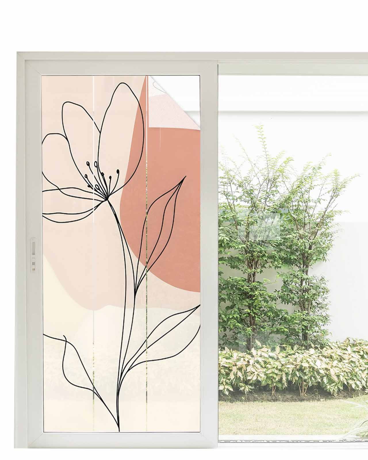 Window Privacy Film Boho Floral Stained Glass Window Film Decorative ...
