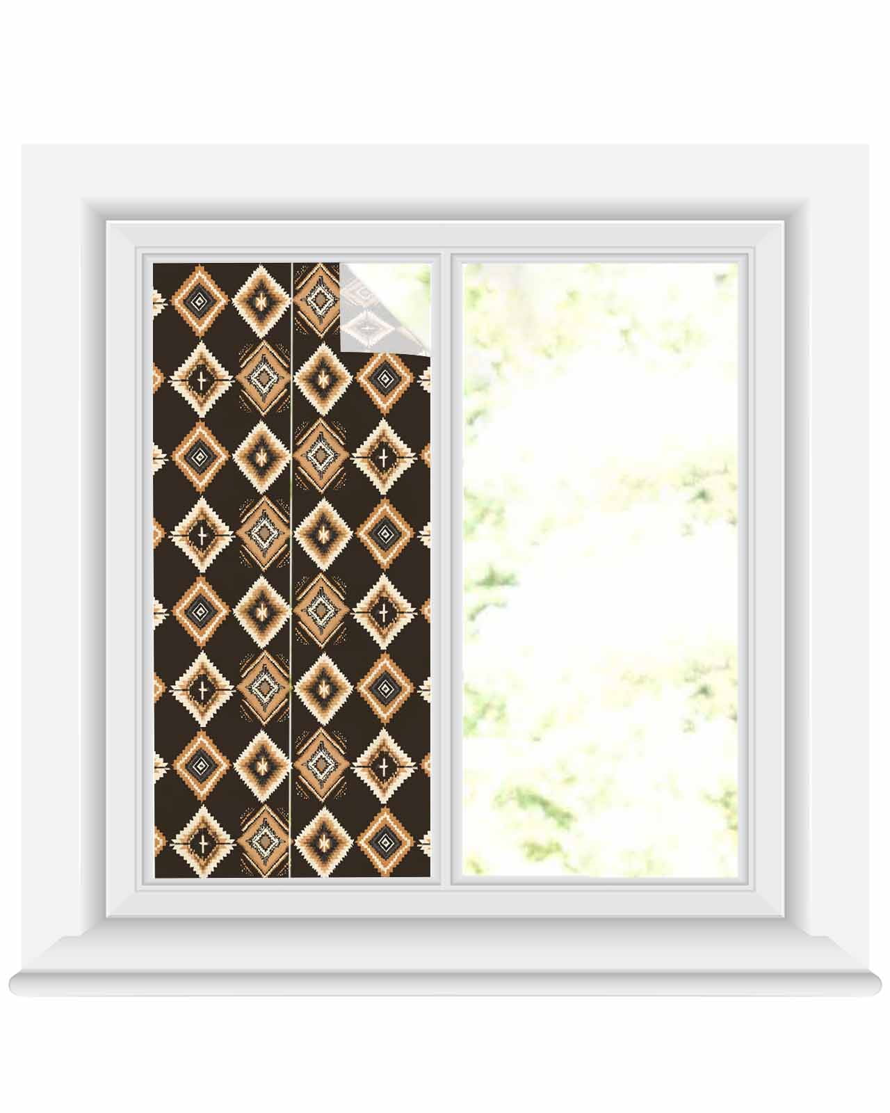 Window Privacy Film Boho Geometric Stained Glass Window Film Decorative ...