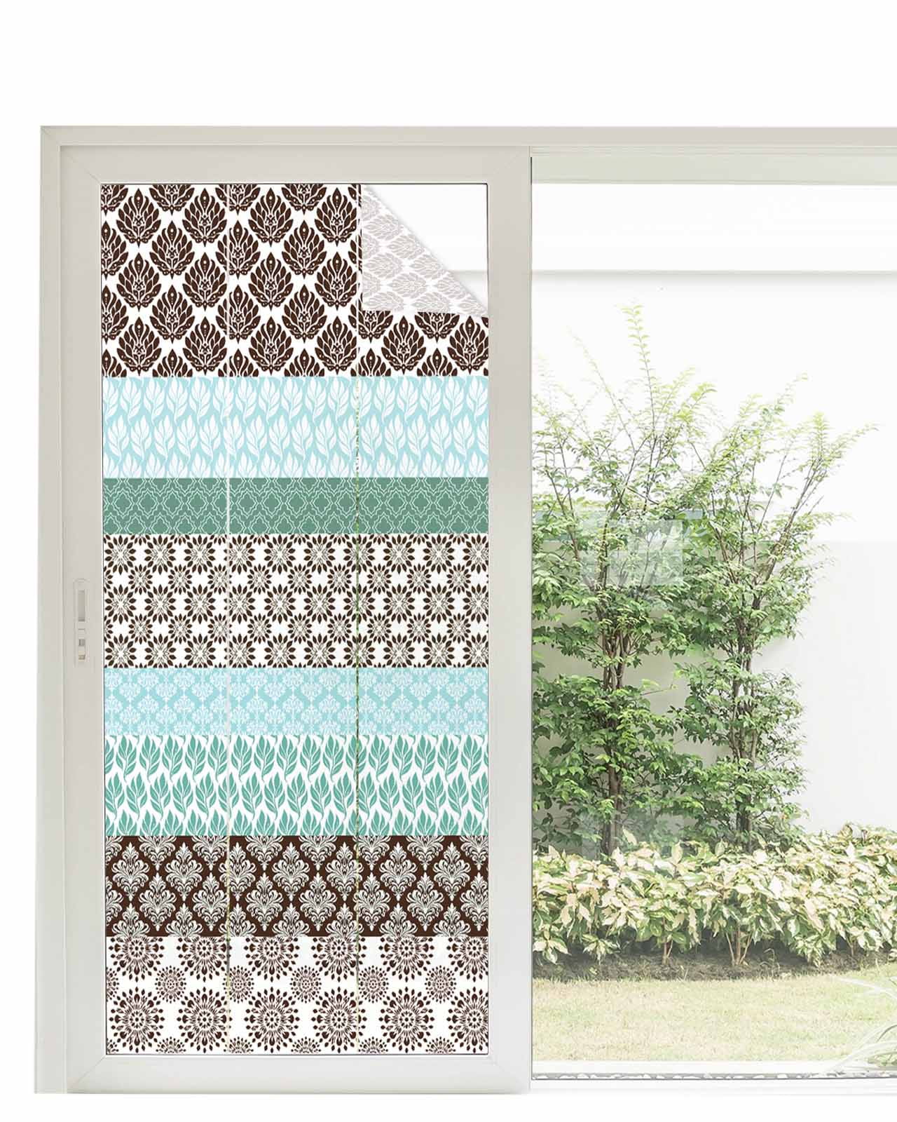 Window Privacy Film Boho Geometric Stained Glass Window Film Decorative ...