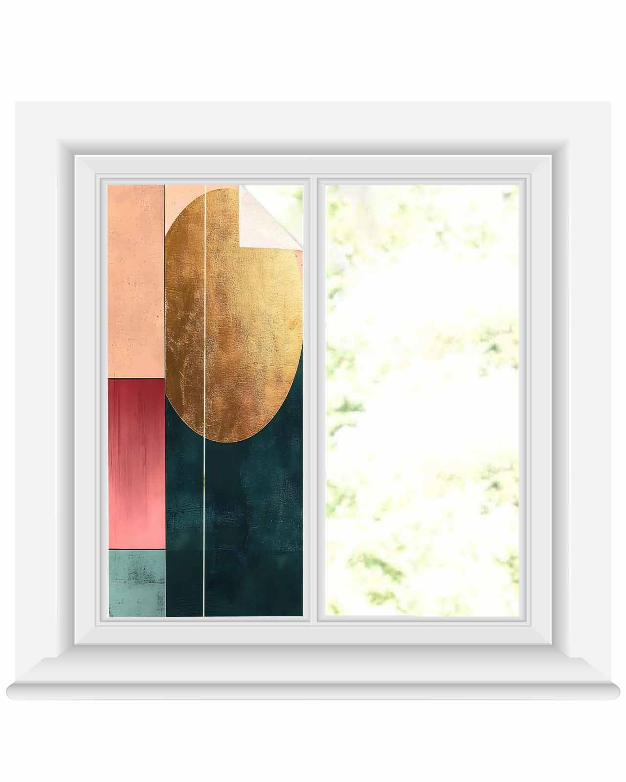 Window Privacy Film Boho Gold Circle Stained Glass Window Film ...