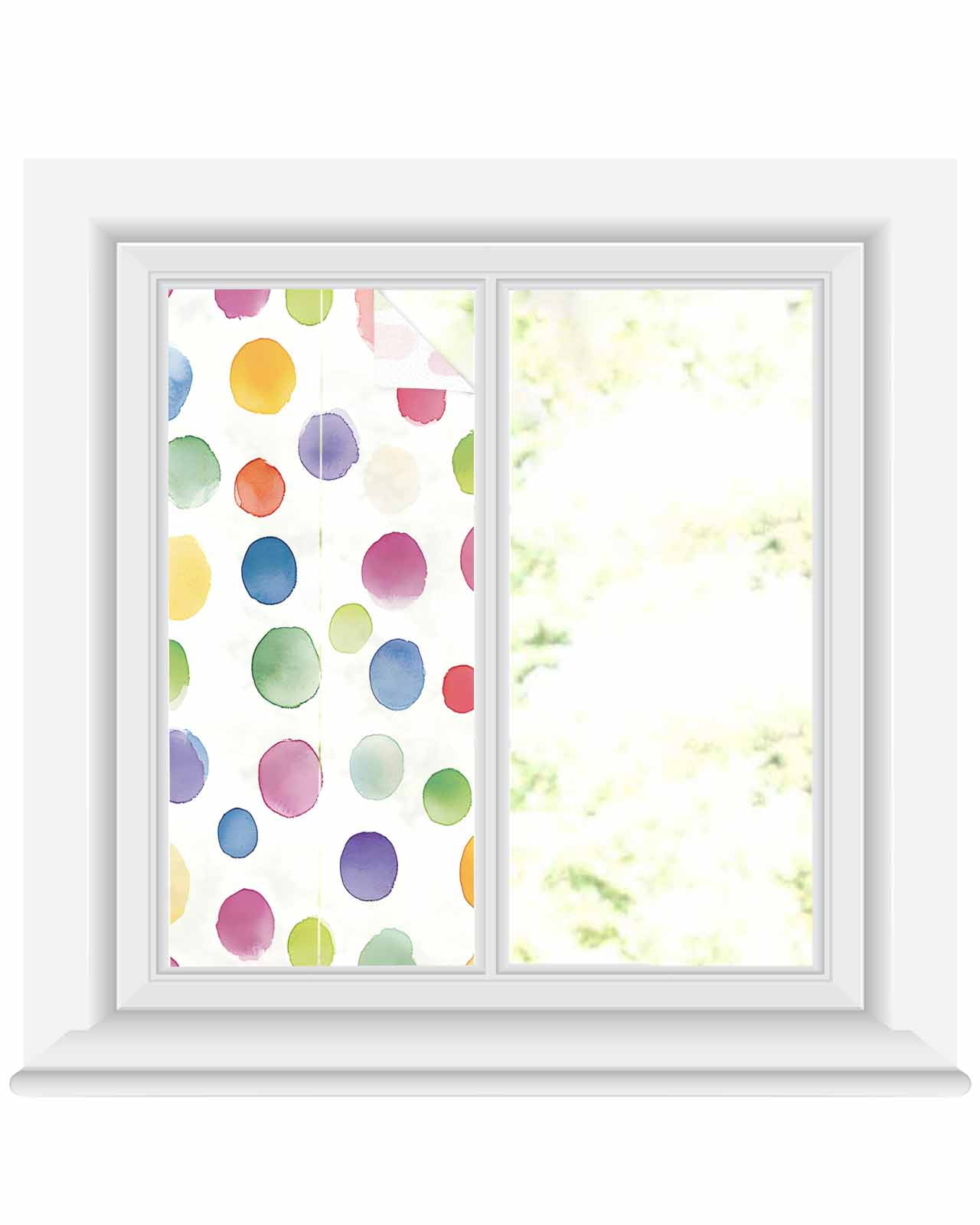 Window Privacy Film Boho Polka Dots Stained Glass Window Film ...