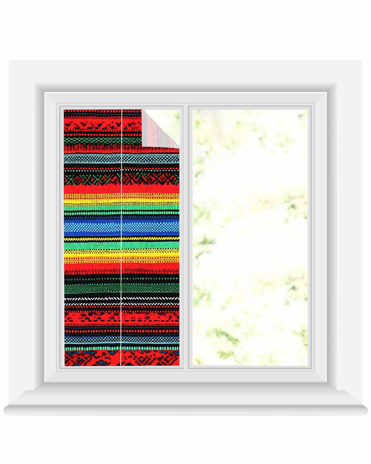 Window Privacy Film Boho Stripes Stained Glass Window Film Decorative ...
