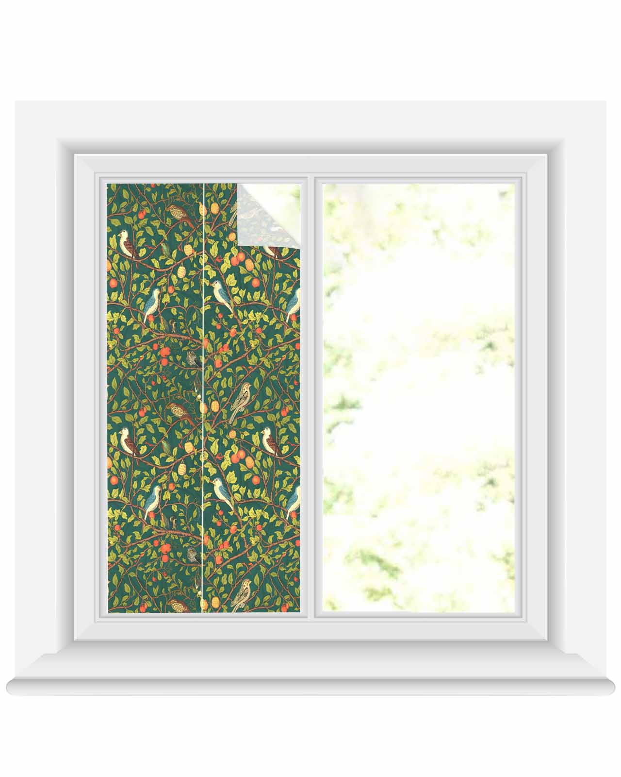 Window Privacy Film Botanical Birds Stained Glass Window Film ...